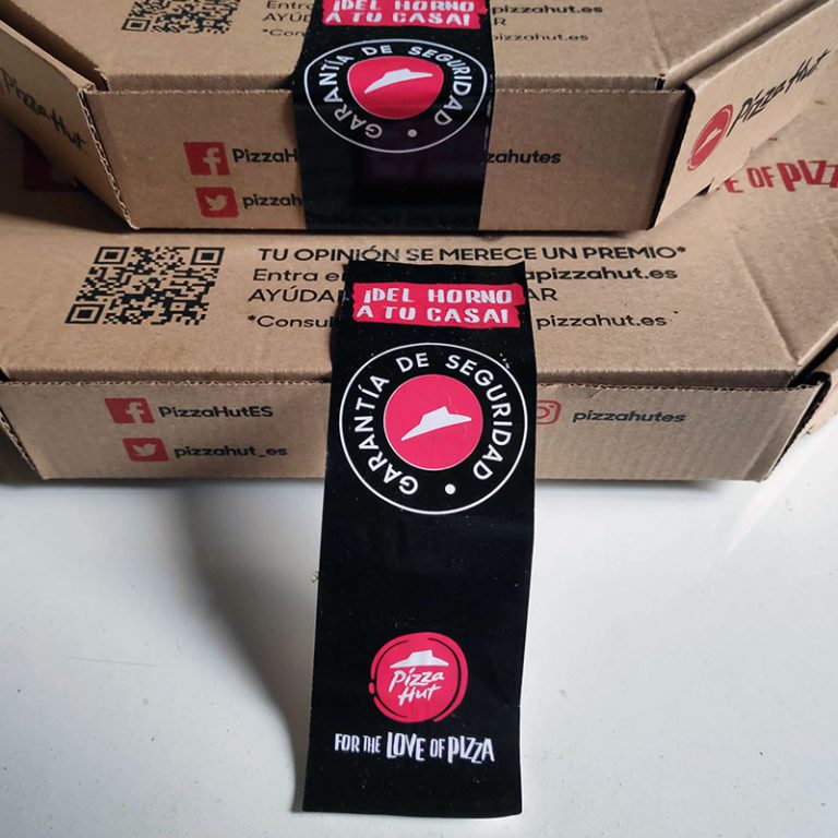 Precintos Adhesivos de Seguridad para Cajas de comida para llevar